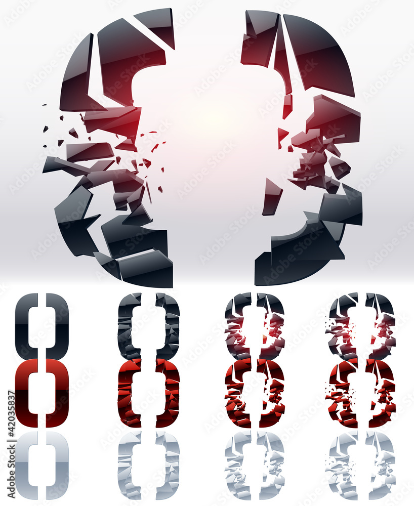 Vector letters set of a broken alphabet. symbols Stock Vector | Adobe Stock