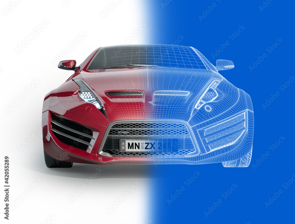 Sports car blueprint. Original car design. Stock Illustration | Adobe Stock