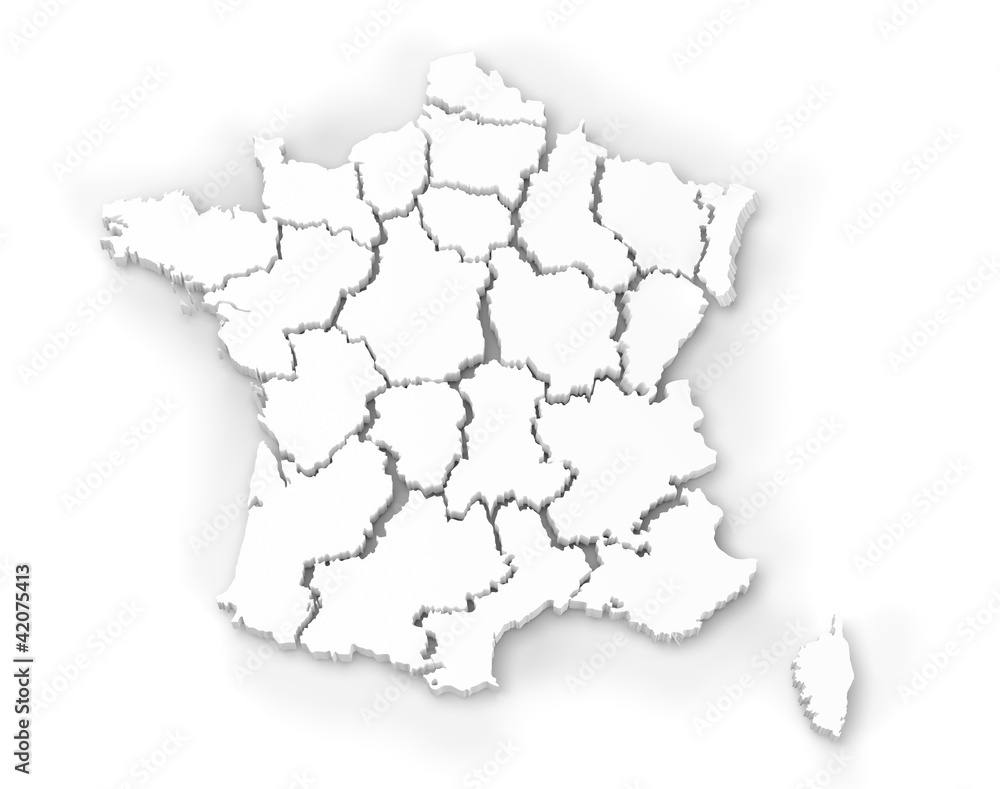 Map of France isolated on white Stock Illustration | Adobe Stock
