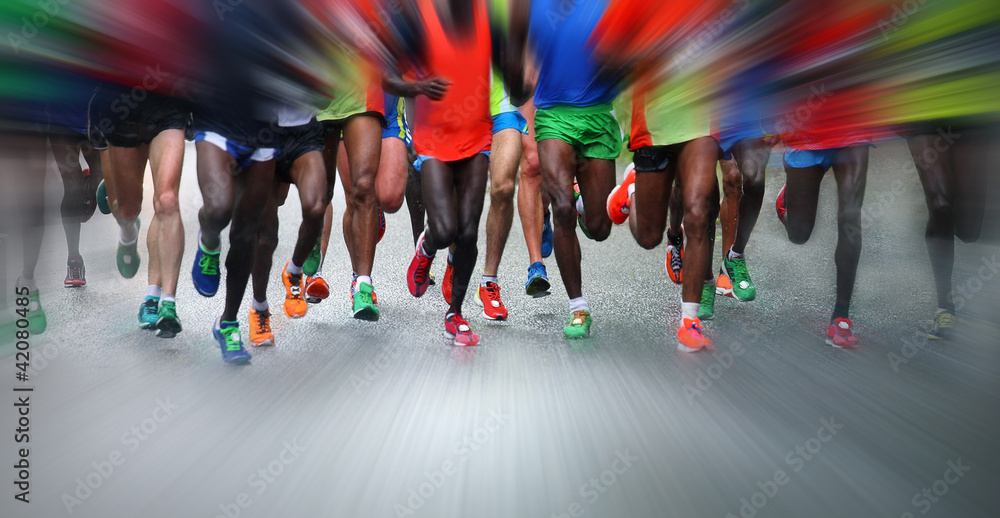 Marathon runners Stock Photo | Adobe Stock