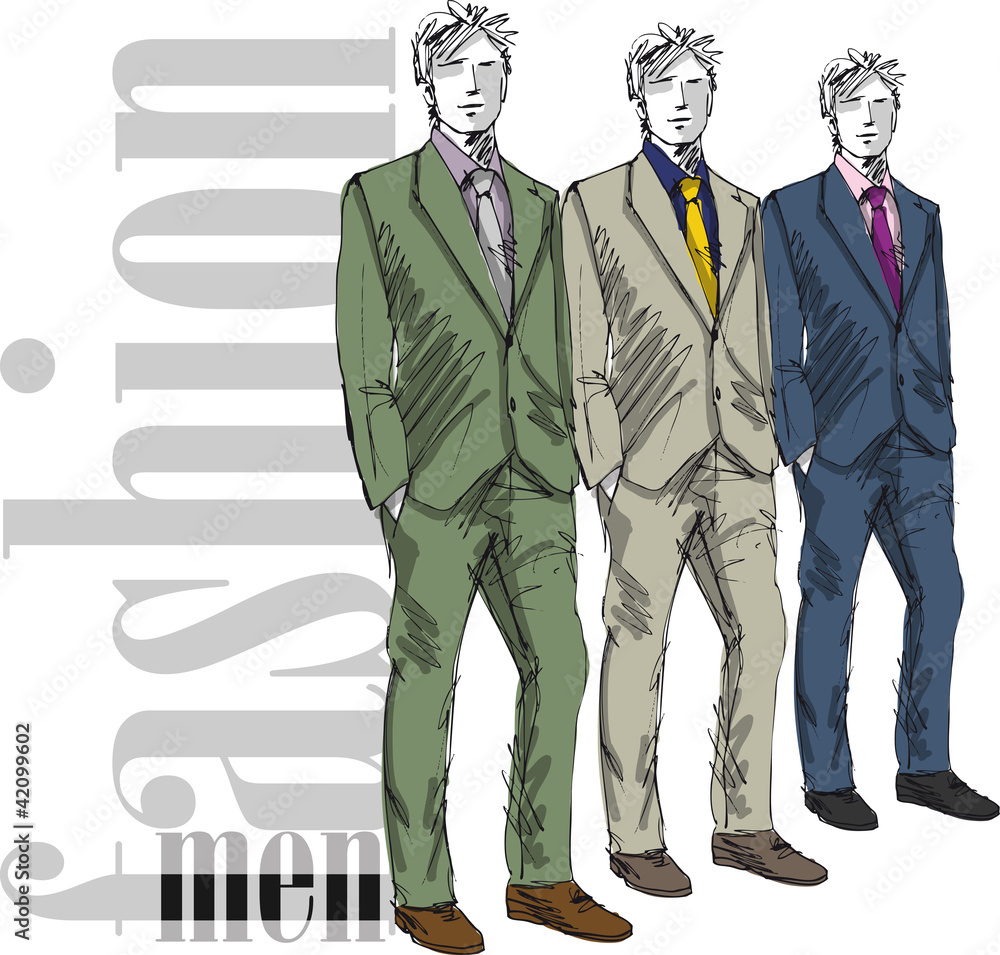 Vettoriale Stock Sketch Of Fashion Handsome Man Vector Illustration