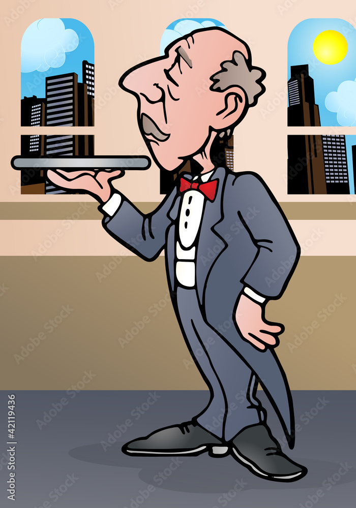 servant cartoon Stock Illustration | Adobe Stock