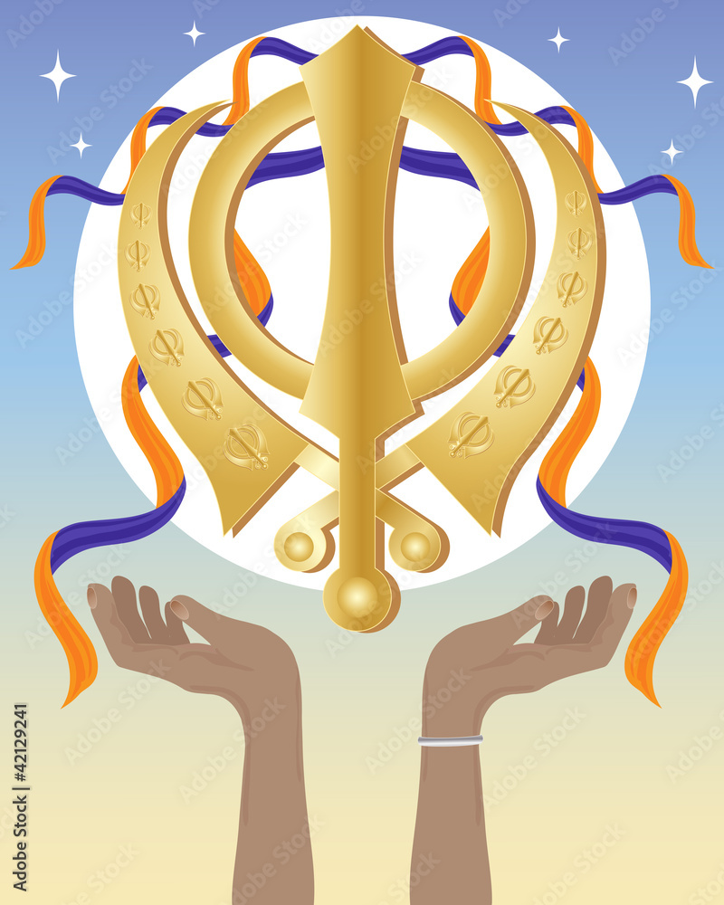 hands with sikh symbol Stock Vector | Adobe Stock