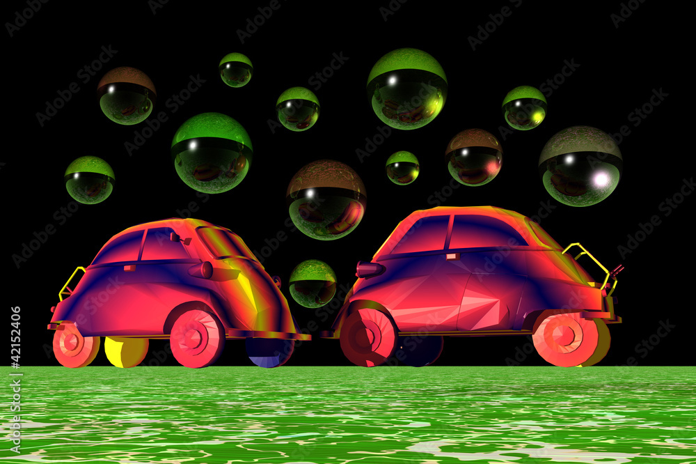 bunte Autos Stock-Illustration | Adobe Stock