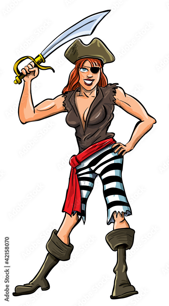 Cartoon Illustration Of Sexy Lady Pirate Isolated Stock Illustration Adobe Stock