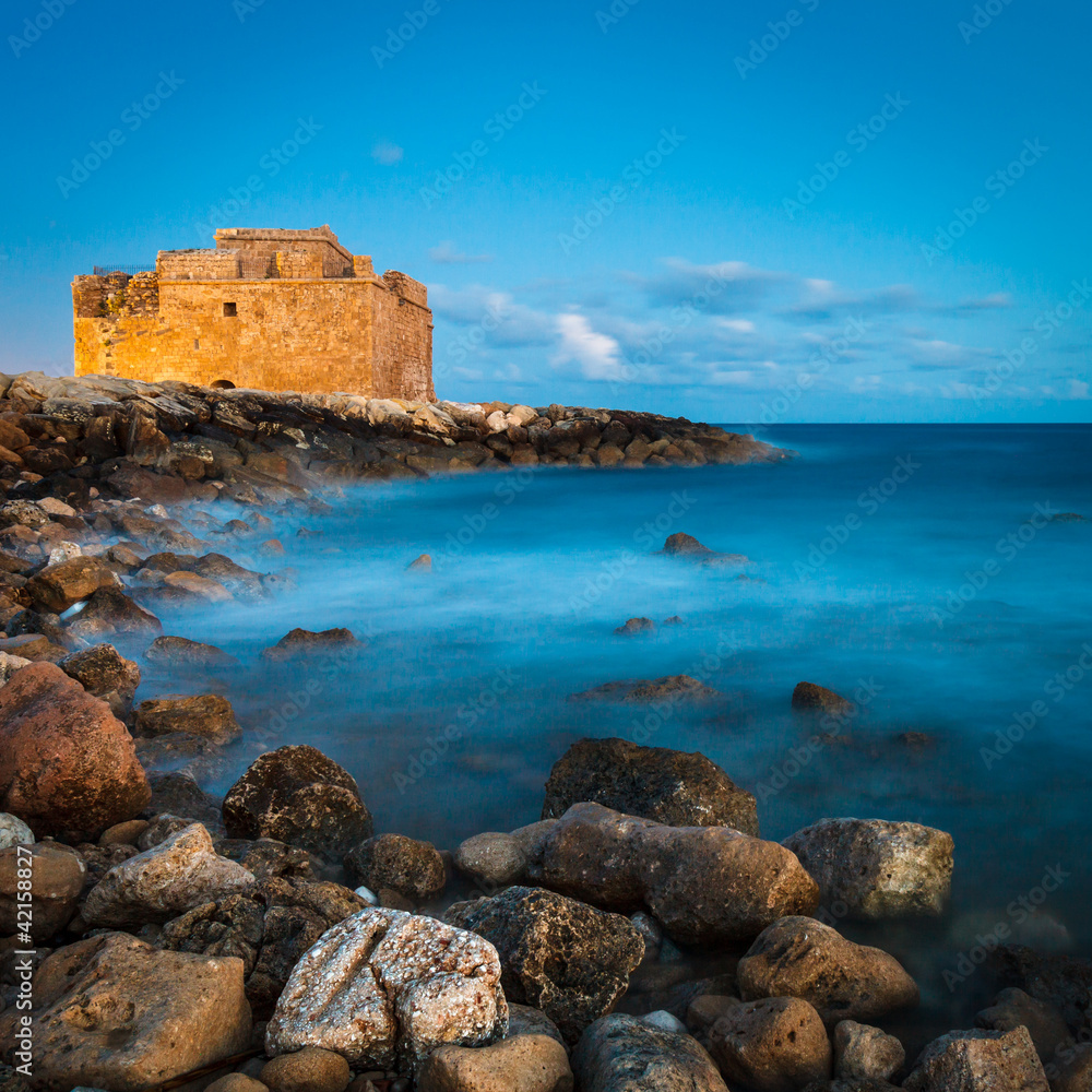Night view of the Paphos Castle (Paphos, Cyprus) Stock Photo | Adobe Stock