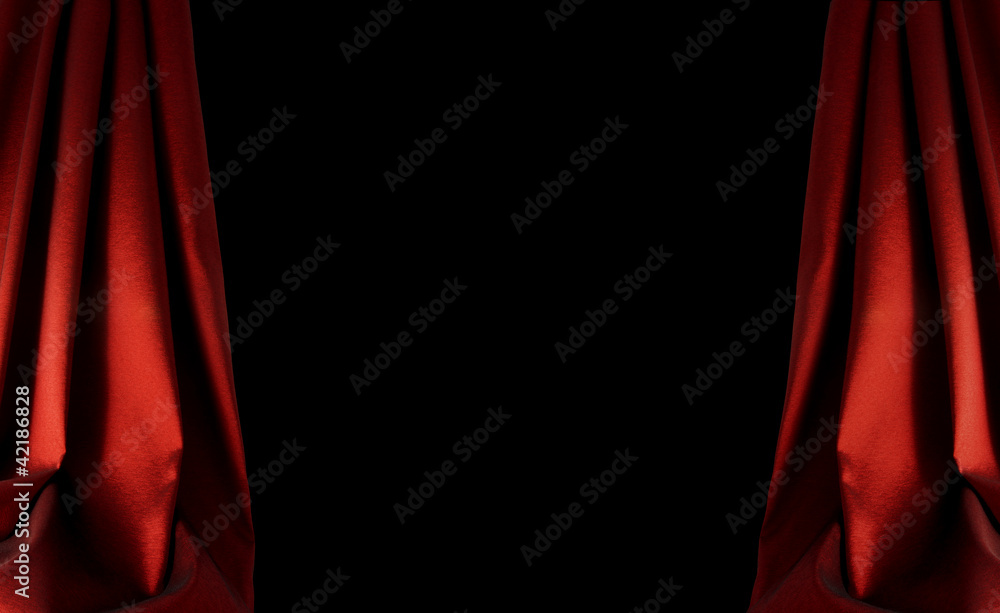 red curtain background on dark Stock Photo | Adobe Stock