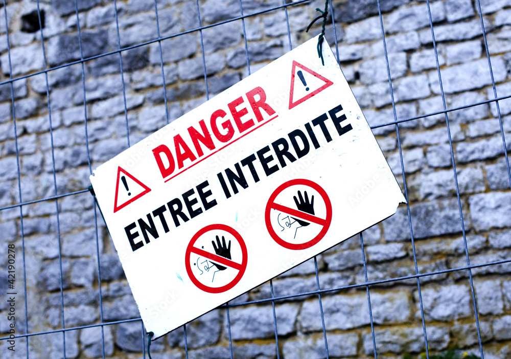 panneau interdiction danger Stock Photo | Adobe Stock