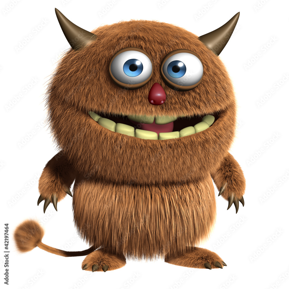 cute furry alien Stock-Illustration | Adobe Stock