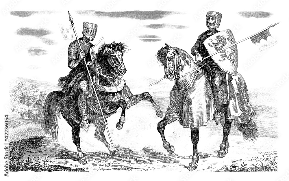 Medieval Jousting Drawing