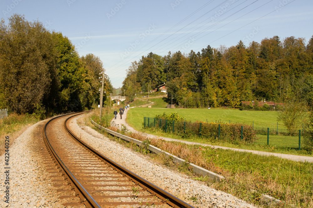 Gleis Gleisbett Strecke Bahnstrecke Bahn Schienen Stock Photo | Adobe Stock