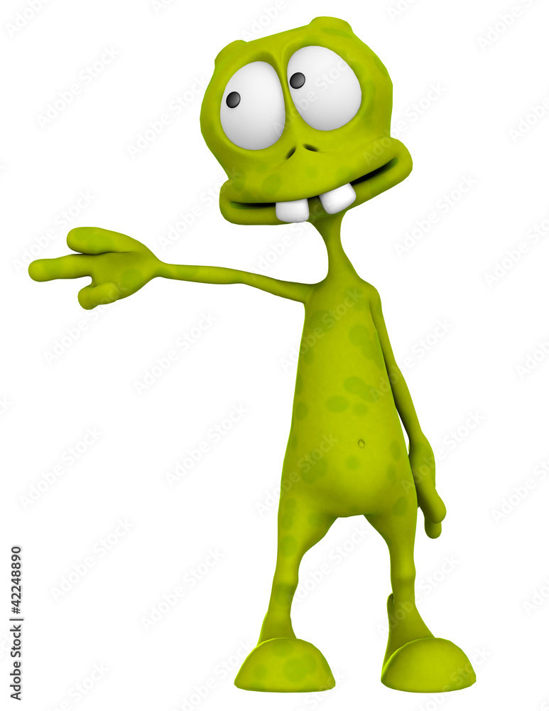 alien cartoon pointing Stock Illustration | Adobe Stock
