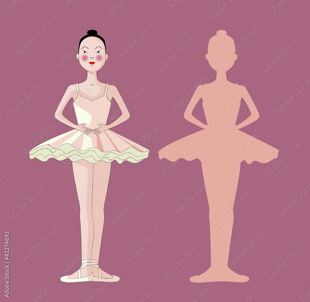 Ballet Dancer First Position Stock Vector | Adobe Stock