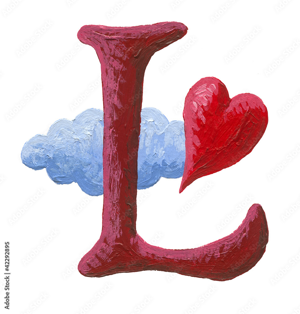 Letter L with heart and cloud Stock Illustration | Adobe Stock