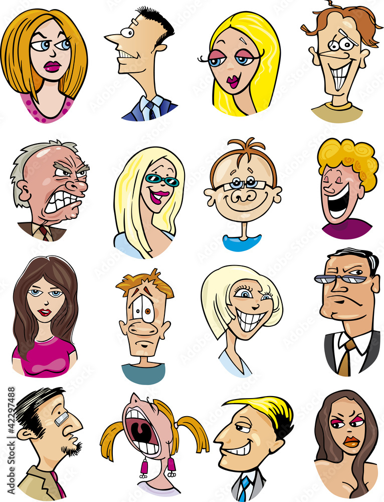 cartoon people characters and emotions Stock Vector | Adobe Stock
