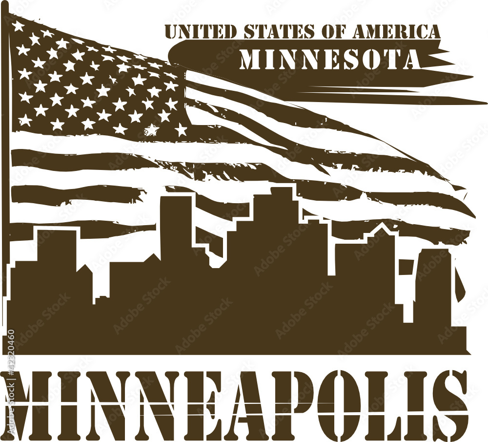 Label with name of Minnesota, Minneapolis, vector Stock Vector | Adobe ...