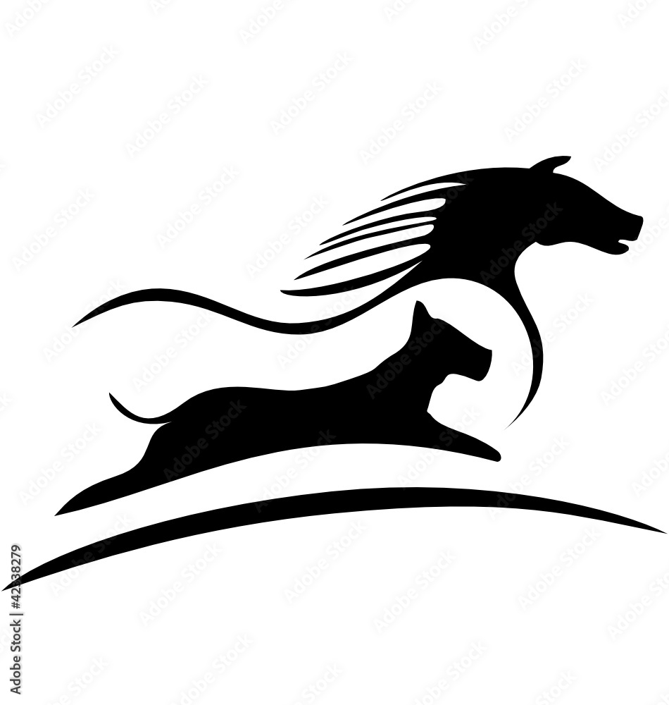 Horse and dog racing logo vector Stock Vector | Adobe Stock