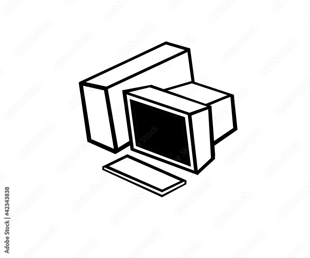 Logo d'ordinateur Stock Illustration | Adobe Stock