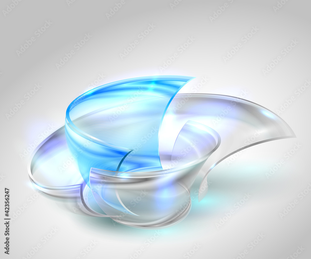 Abstract blue background with glass round shapes Stock Vector | Adobe Stock