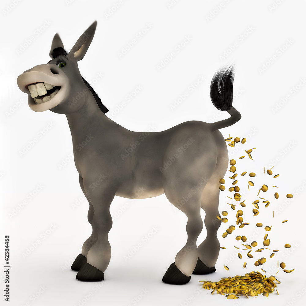 3D Goldesel Stock-Illustration | Adobe Stock