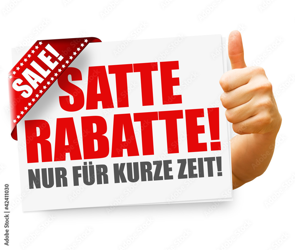 Satte Rabatte! Button, Icon Stock-Foto | Adobe Stock