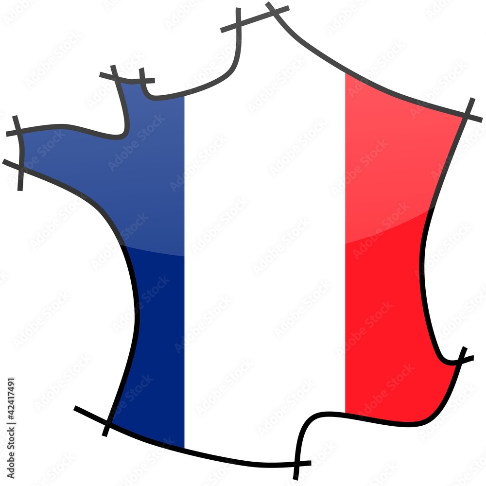 Pictogramme de la france avec reflets Stock Illustration | Adobe Stock