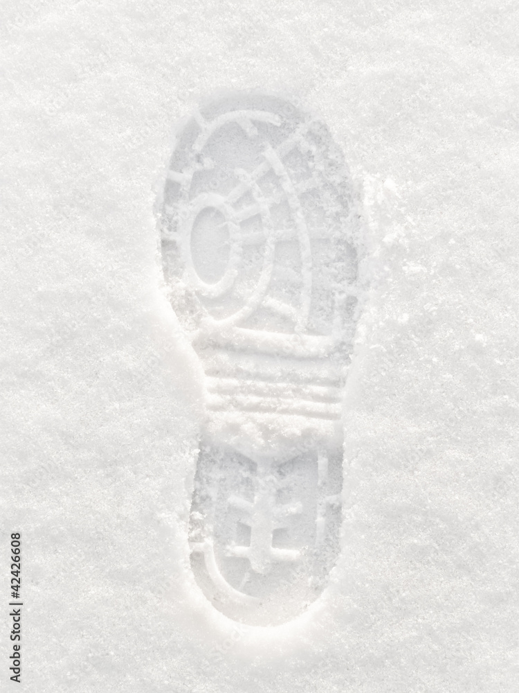 Footprint in Snow Stock Photo | Adobe Stock