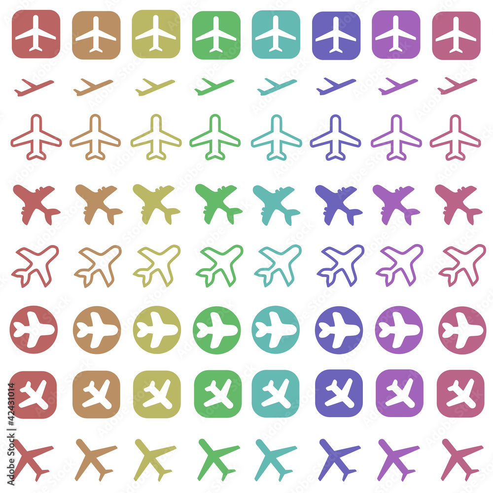 Airplane icons - travel icon collection Stock 벡터 | Adobe Stock