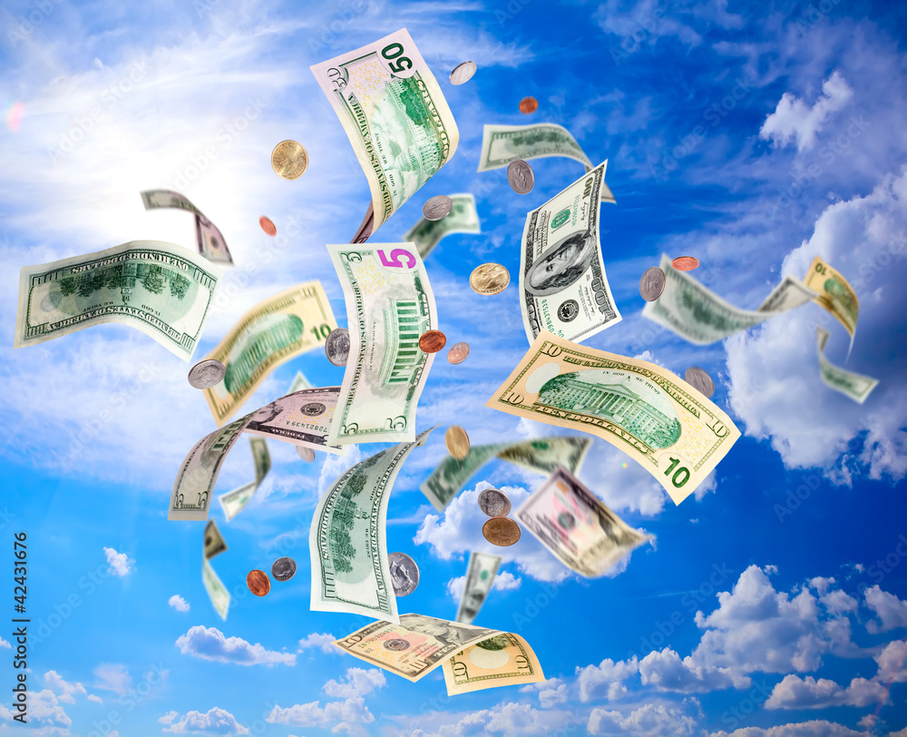 Falling American Coins