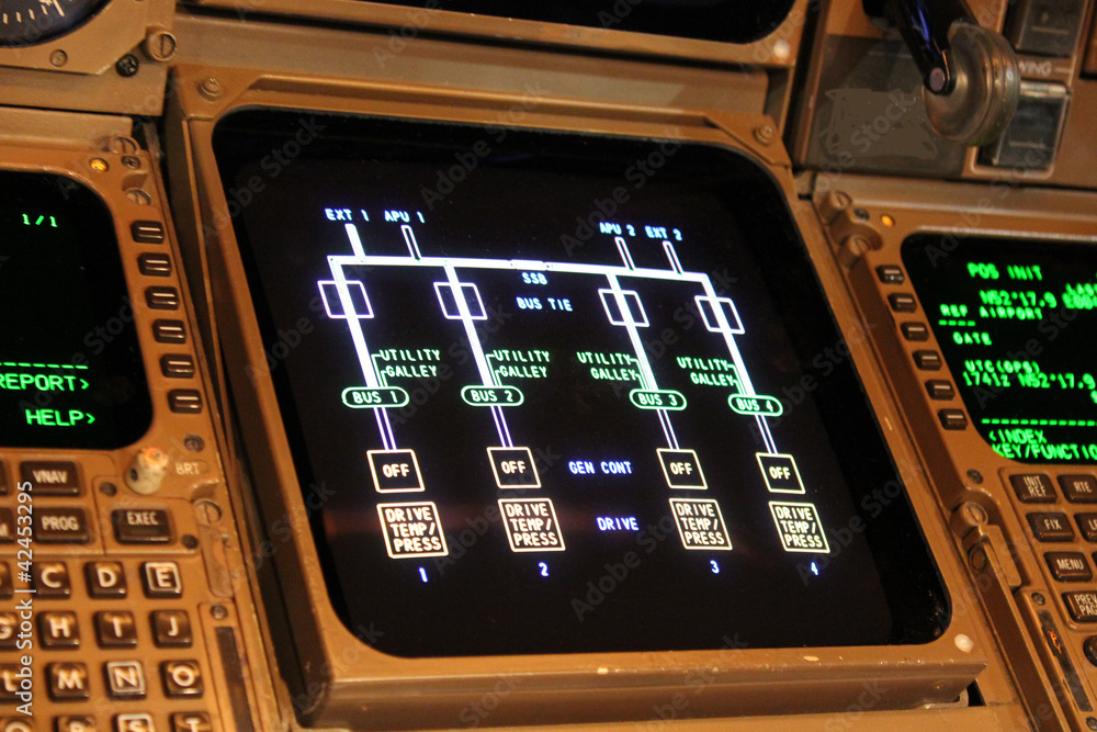 cockpit jet aircraft avionics console Stock Photo | Adobe Stock