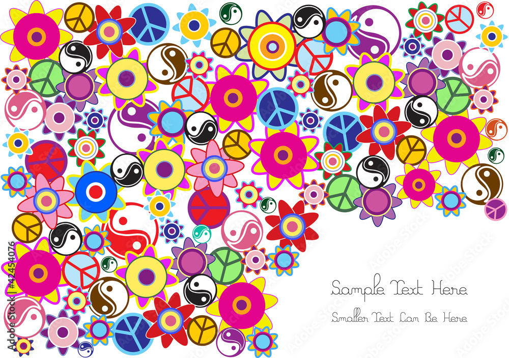 abstract hippie background design with floral motive Stock Vector ...