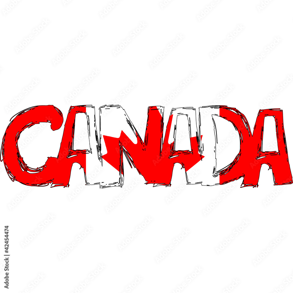 Canada Flag Text Stock Vector | Adobe Stock
