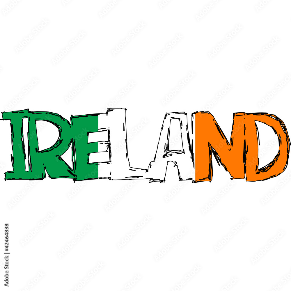 Ireland Flag Text Stock Vector | Adobe Stock