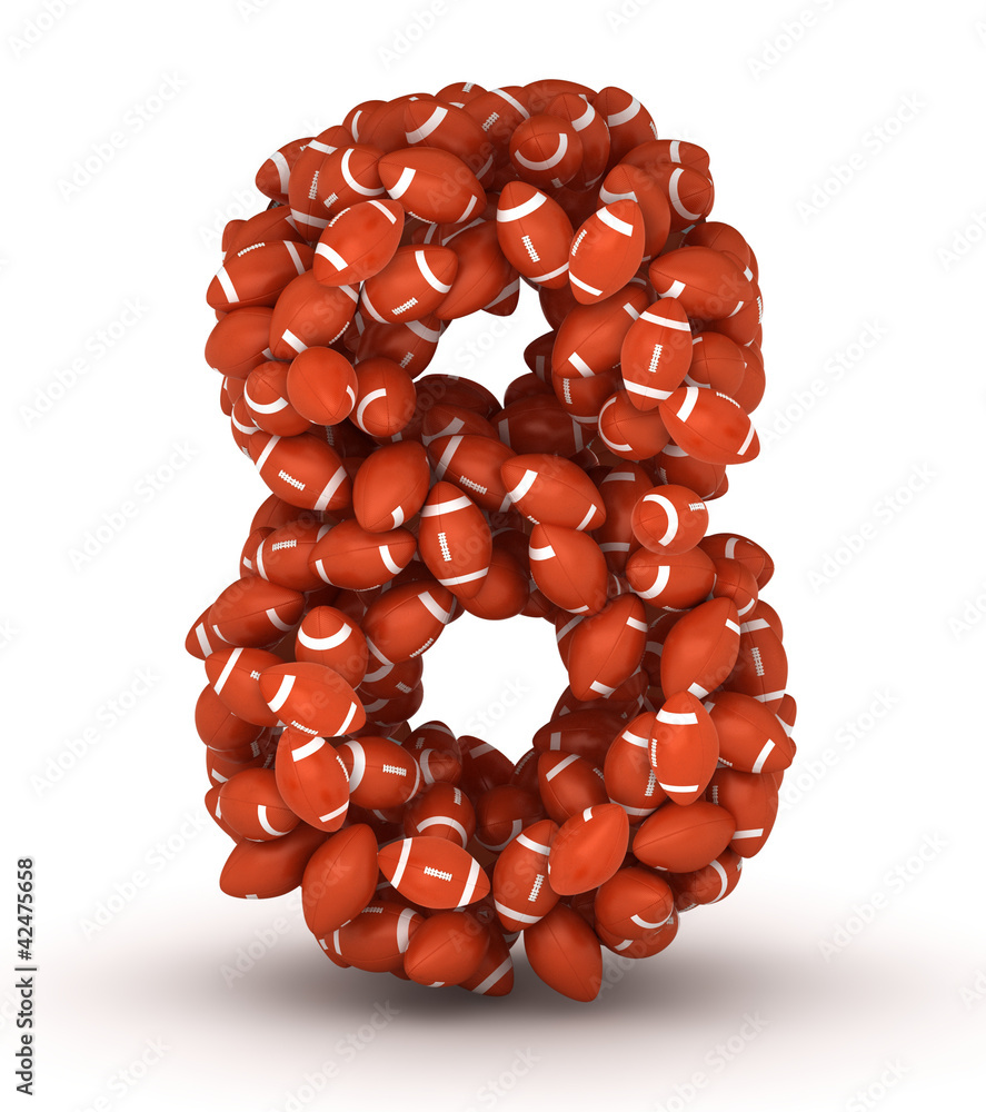 Number 8, american football alphabet Stock Illustration | Adobe Stock