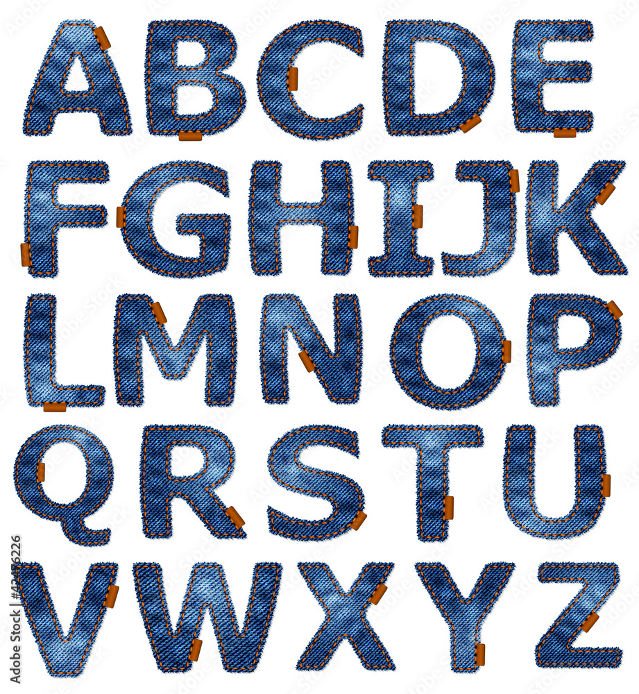 Denim alphabet Stock Illustration | Adobe Stock