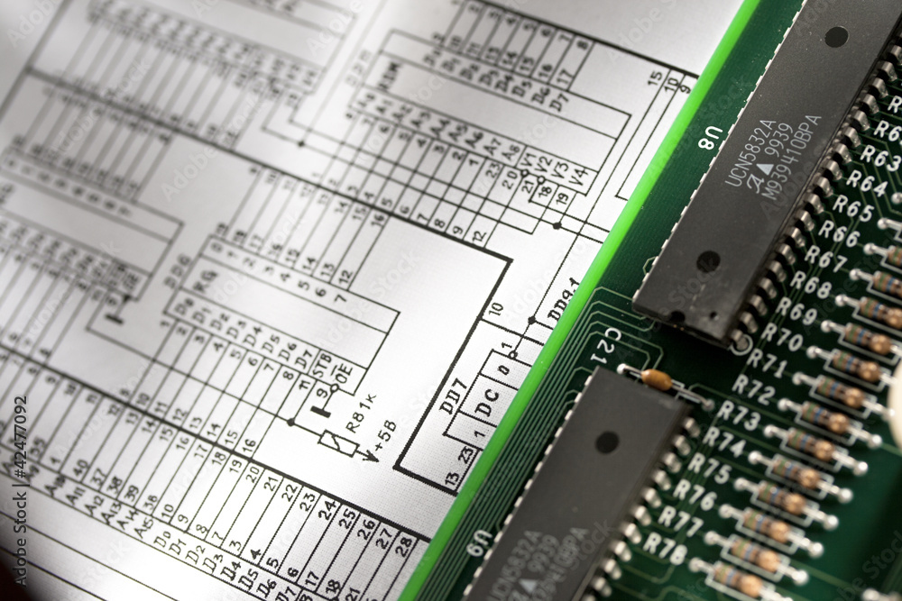Electrical cardboard with graphical drawing Stock Photo | Adobe Stock