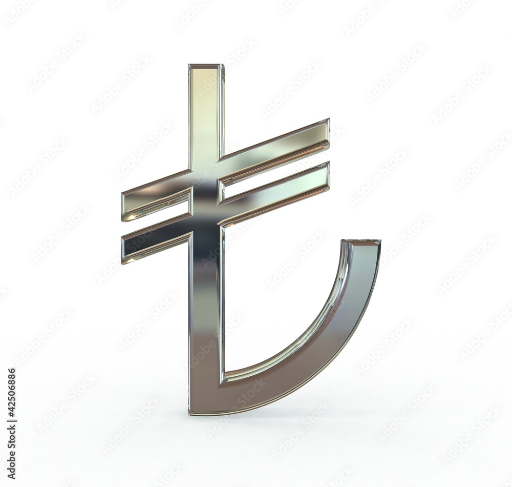 Turkish lira symbol 3d metal. New symbol. Stock Illustration | Adobe Stock
