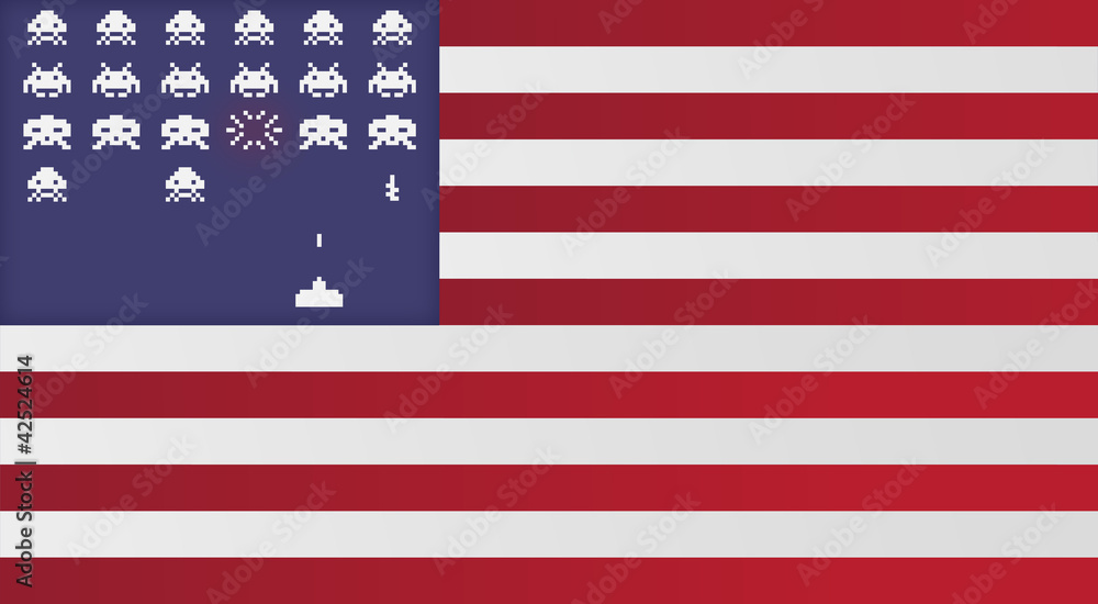 Flagge USA *** Space Invaders Stock Illustration | Adobe Stock