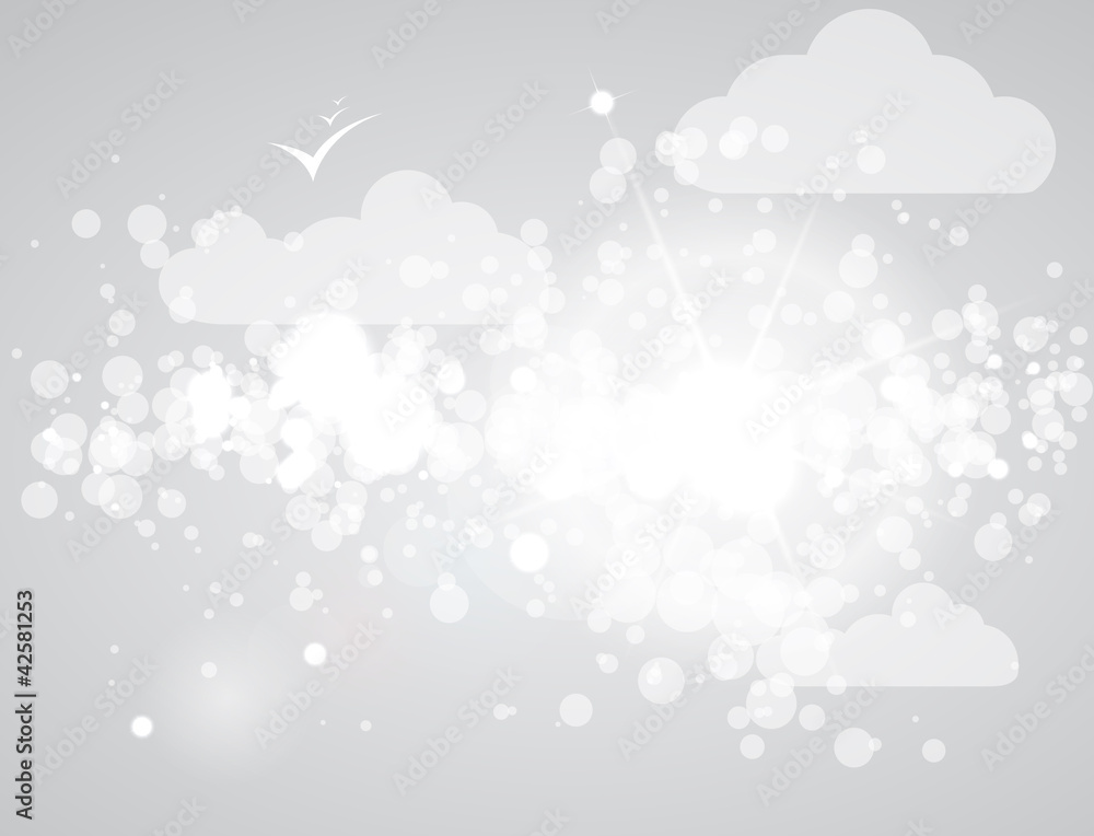 abstract grey sky background with clouds and sun vector Stock Vector ...