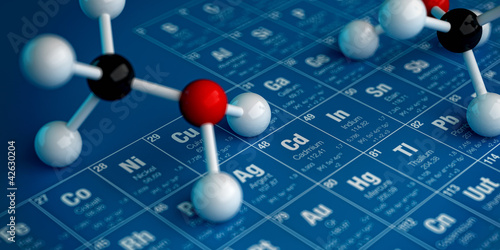 Tableau périodique des éléments et molécules 2 Stock Illustration ...