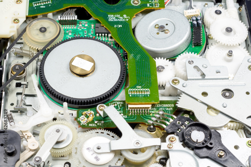 Internal Cog Wheels and belts of VHS Video recorder Stock Photo | Adobe ...