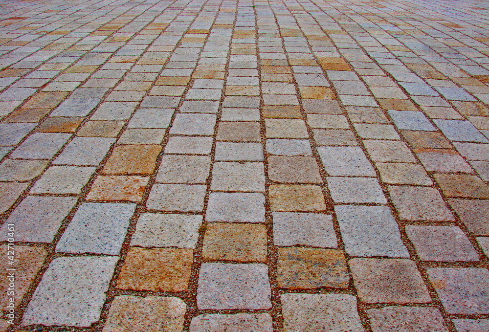 Pflastersteine, Platz in der Stadt Stock-Foto | Adobe Stock