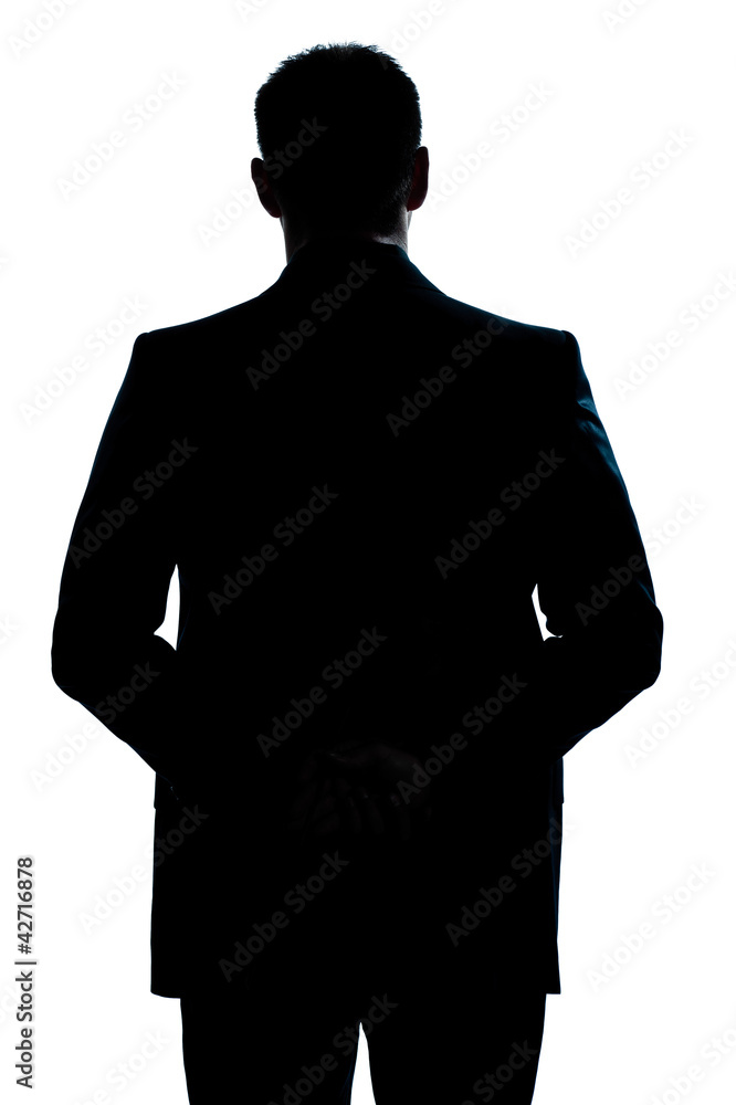 silhouette man portrait backside standing Stock Photo | Adobe Stock