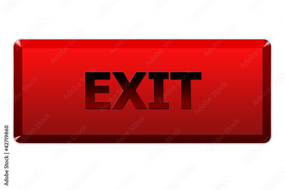 Cartel rojo exit ilustración de Stock | Adobe Stock