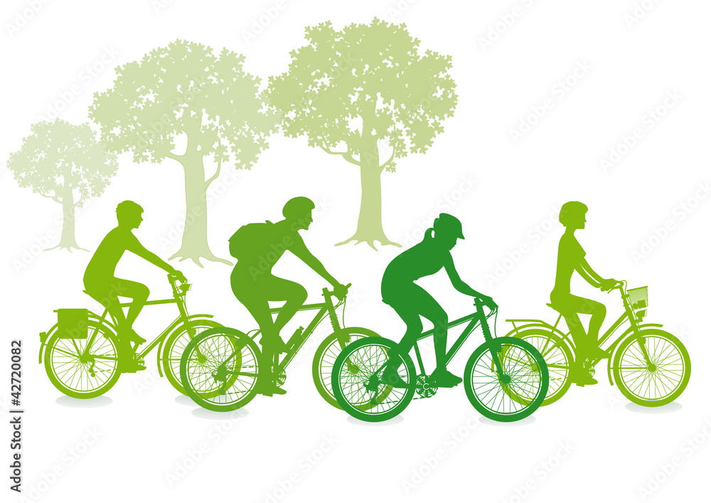 Radfahren im grünen Stock-Vektorgrafik | Adobe Stock