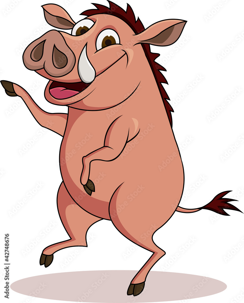 warthog cartoon Stock Vector | Adobe Stock