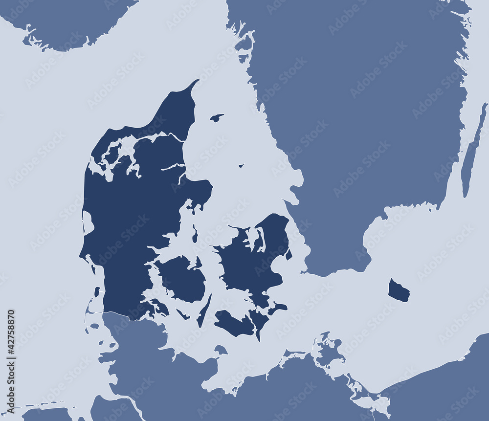 Map of Danmark Stock Vector | Adobe Stock
