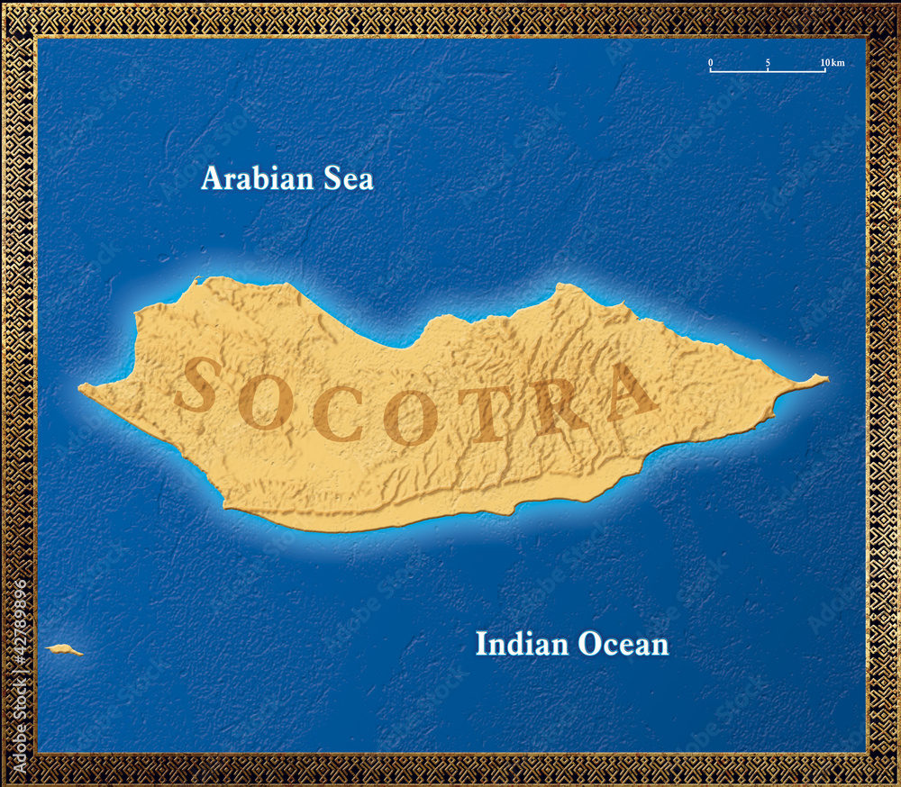 Map of the island of Socotra Stock Illustration | Adobe Stock
