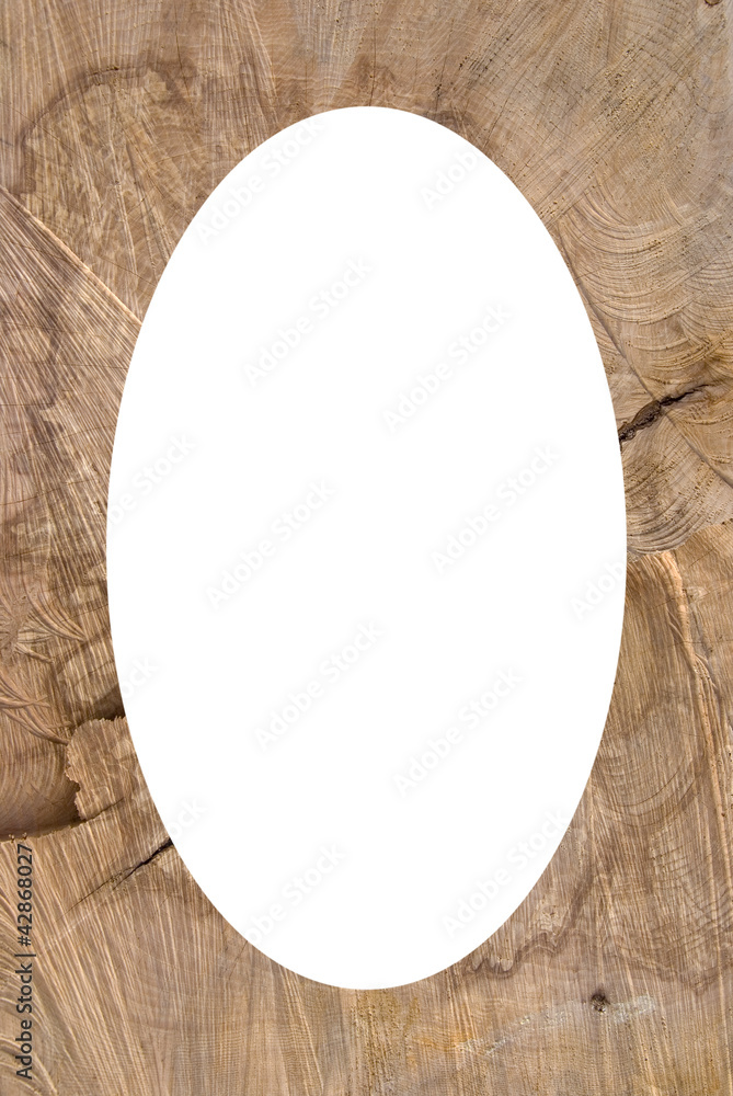 Truncated wood trunk section frame isolated oval Stock Photo | Adobe Stock