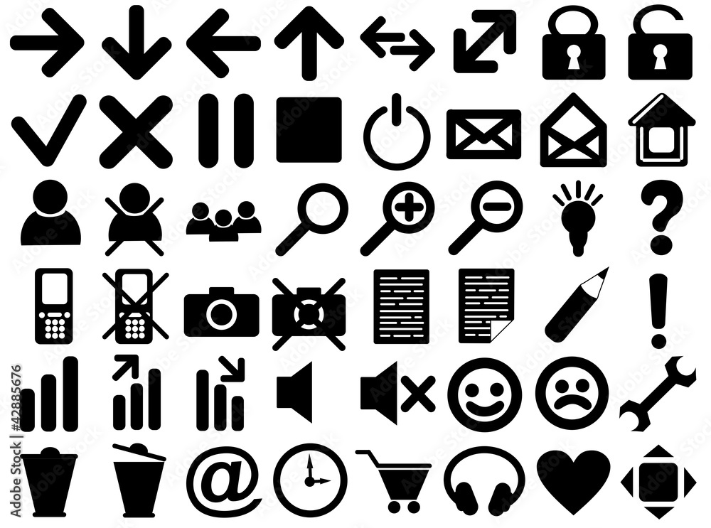Set of pictograms of black color Stock Illustration | Adobe Stock
